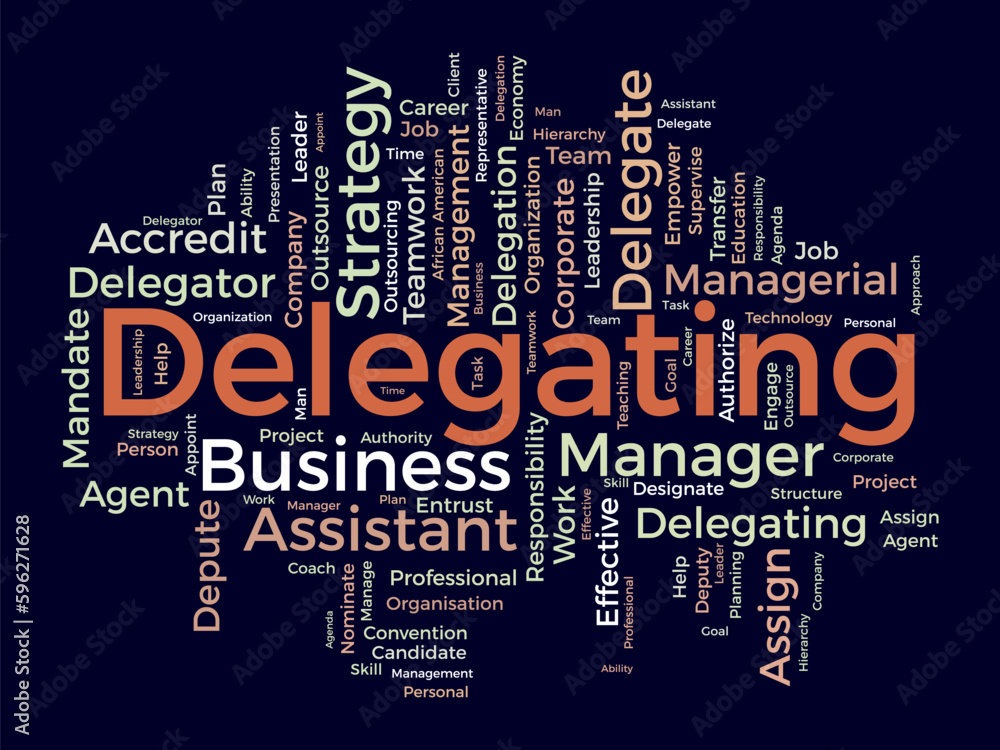 Word cloud background concept for Delegating. Business responsibility ... Word cloud background concept for Delegating. Business responsibility ...