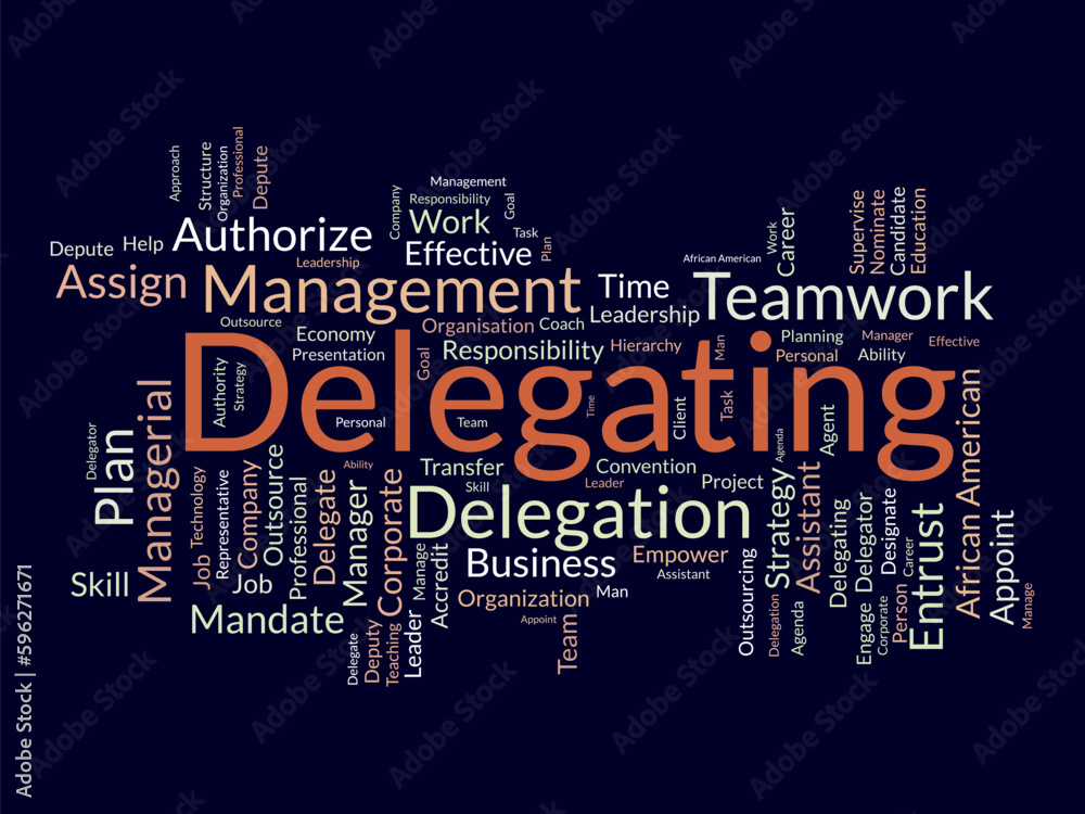 Word cloud background concept for Delegating. Business responsibility ... Word cloud background concept for Delegating. Business responsibility ...