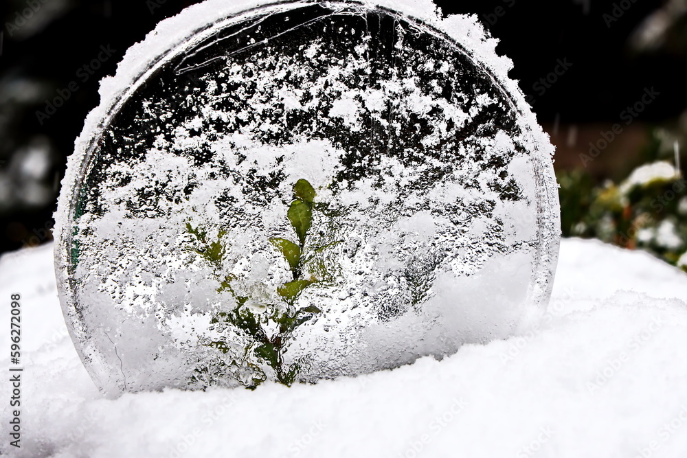 Various abstract patterns and drawings appearing on the round freezing ...