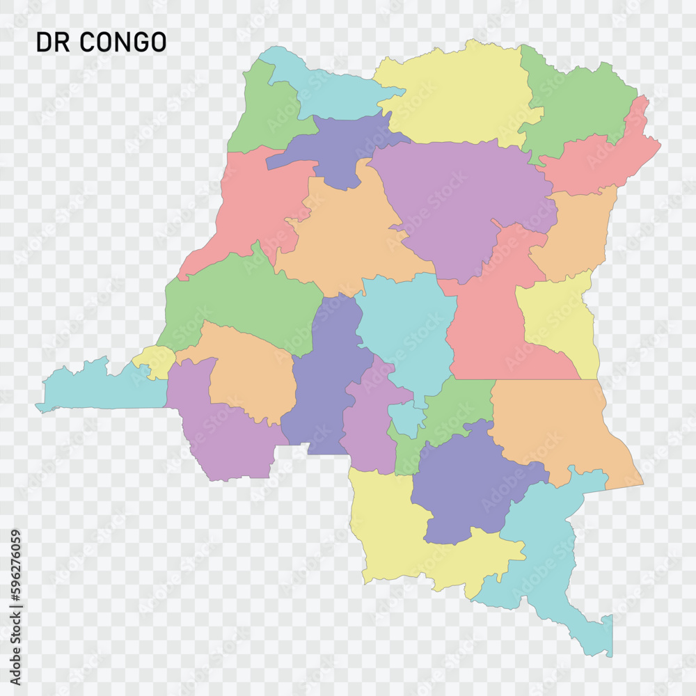 Poster Isolated colored map of DR Congo – Wall Art | UkPosters