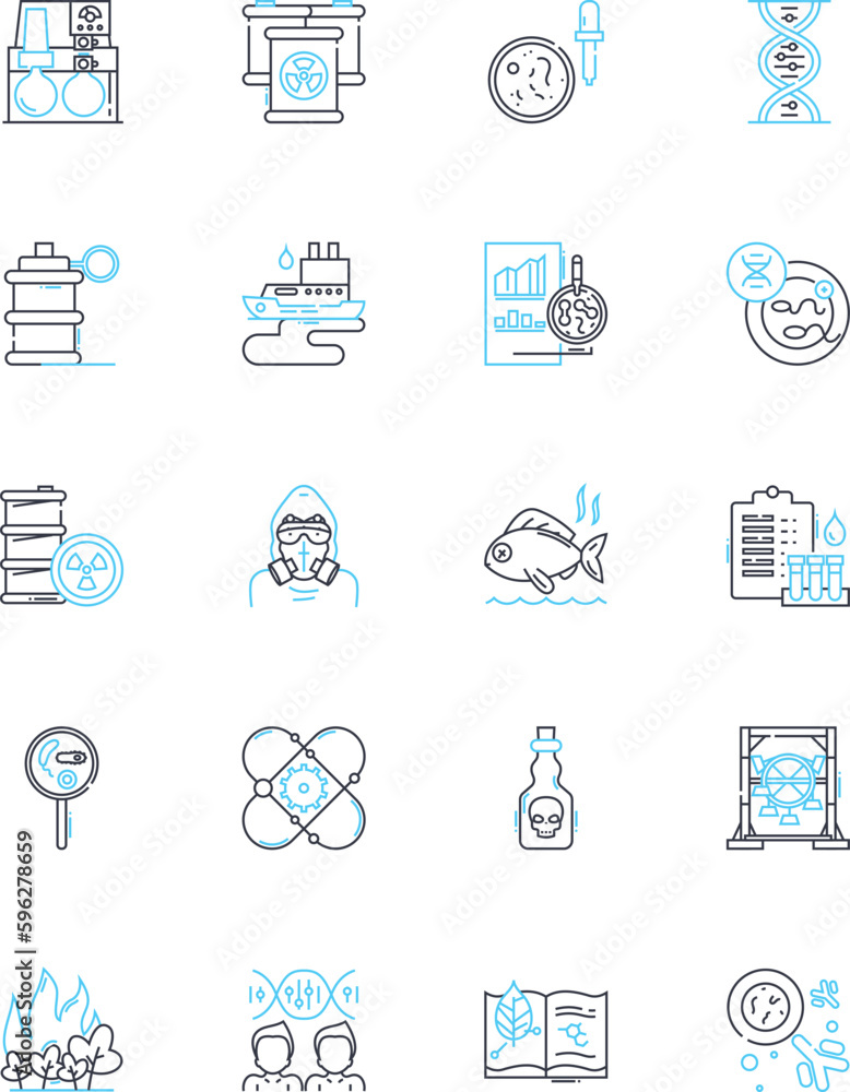 Aerospace Engineering linear icons set. Avionics, Propulsion ...
