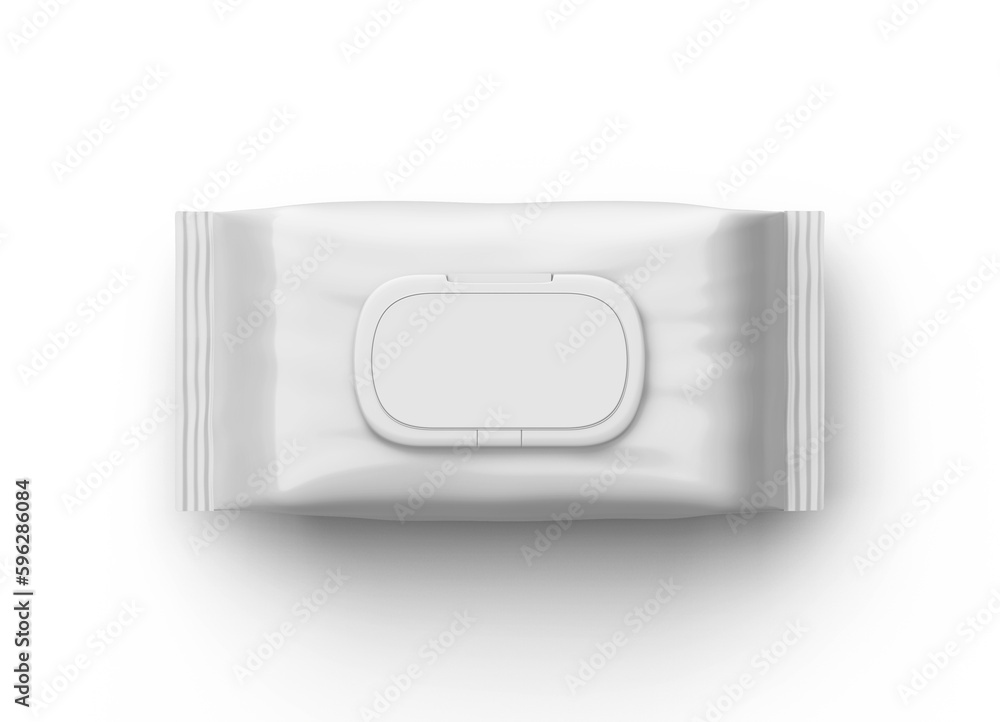 Wet Wipe Tissues Realistic Package Mockup Template For Branding 3d ...