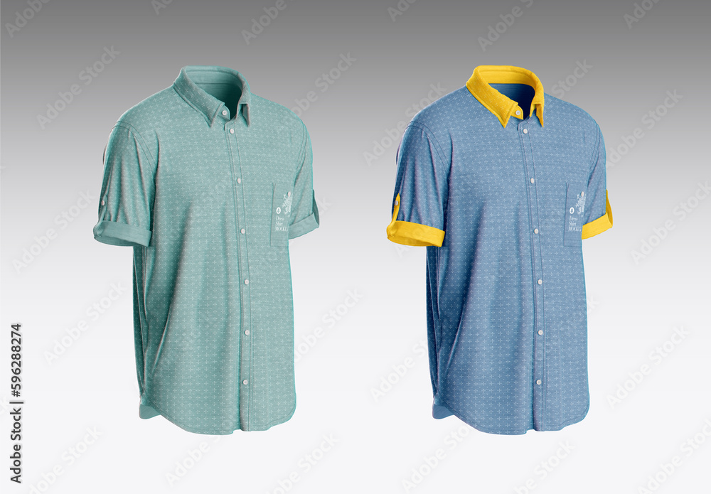 Short Sleeve Polo Shirt Mockup Stock Template | Adobe Stock