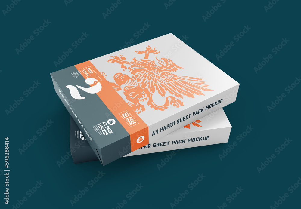 A4 Paper Sheet Packs Mockup Stock Template | Adobe Stock