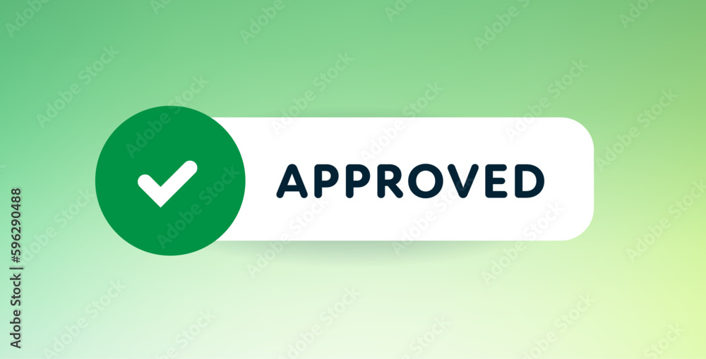 Approve sign. Vector modern color illustration. Horizontal frame with ...