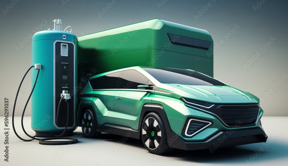 ภาพประกอบสต็อก hydrogen power car vehicles ,hydrogen stations, green ...
