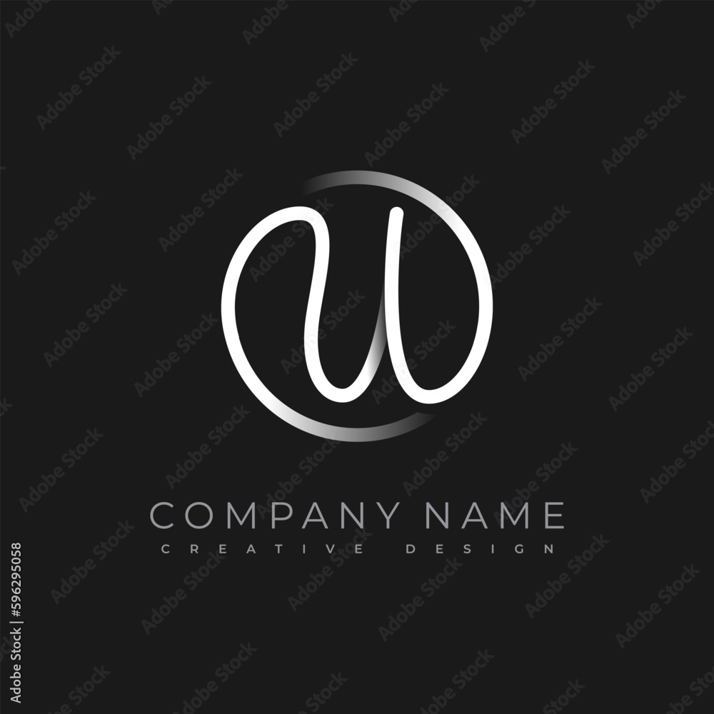Initial U Letter. Calligraphy Minimal Monogram. Template design sign ...