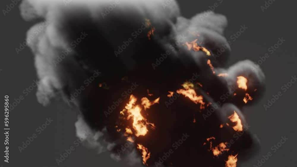 explosion VFX animation with smoke as procedural 3d modeling for your ...