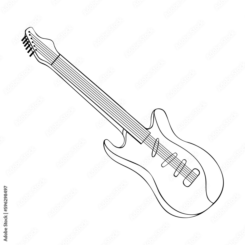 Bass Guitar Vector Vintage Bass Guitar Stock Illustration Stock Vector