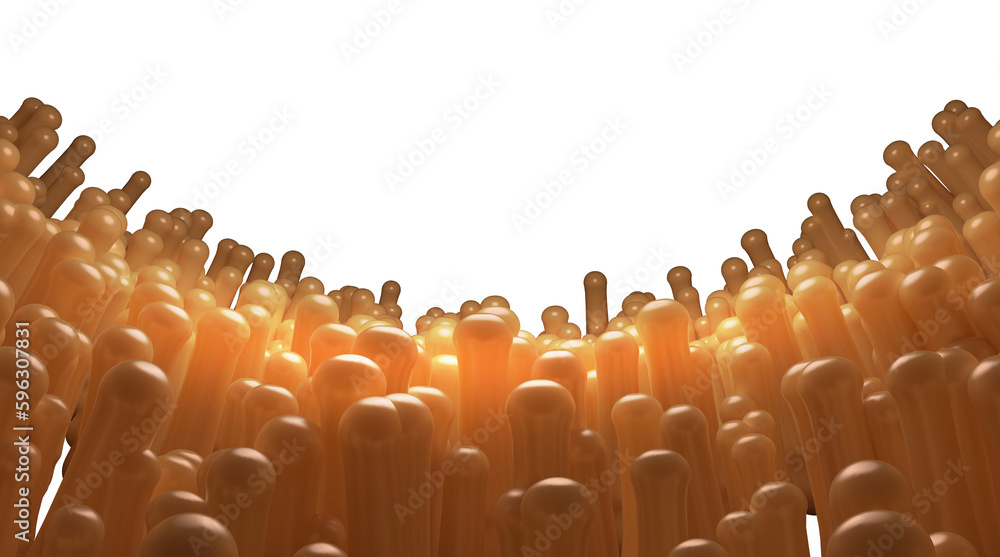 Villus intestines, entrails 3D illustration. Intestine, stomach ...