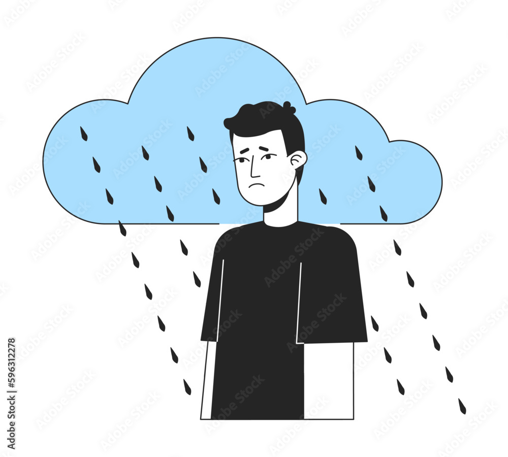 Major depressive disorder flat line concept vector spot illustration ...
