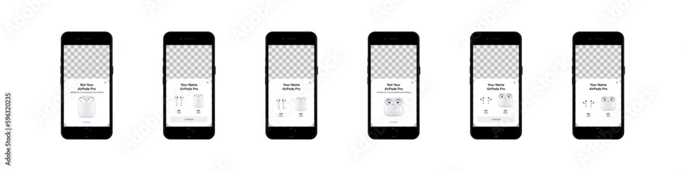 Airpods connection to iPhone popup notification. Apple wireless device ... Airpods connection to iPhone popup notification. Apple wireless device ...