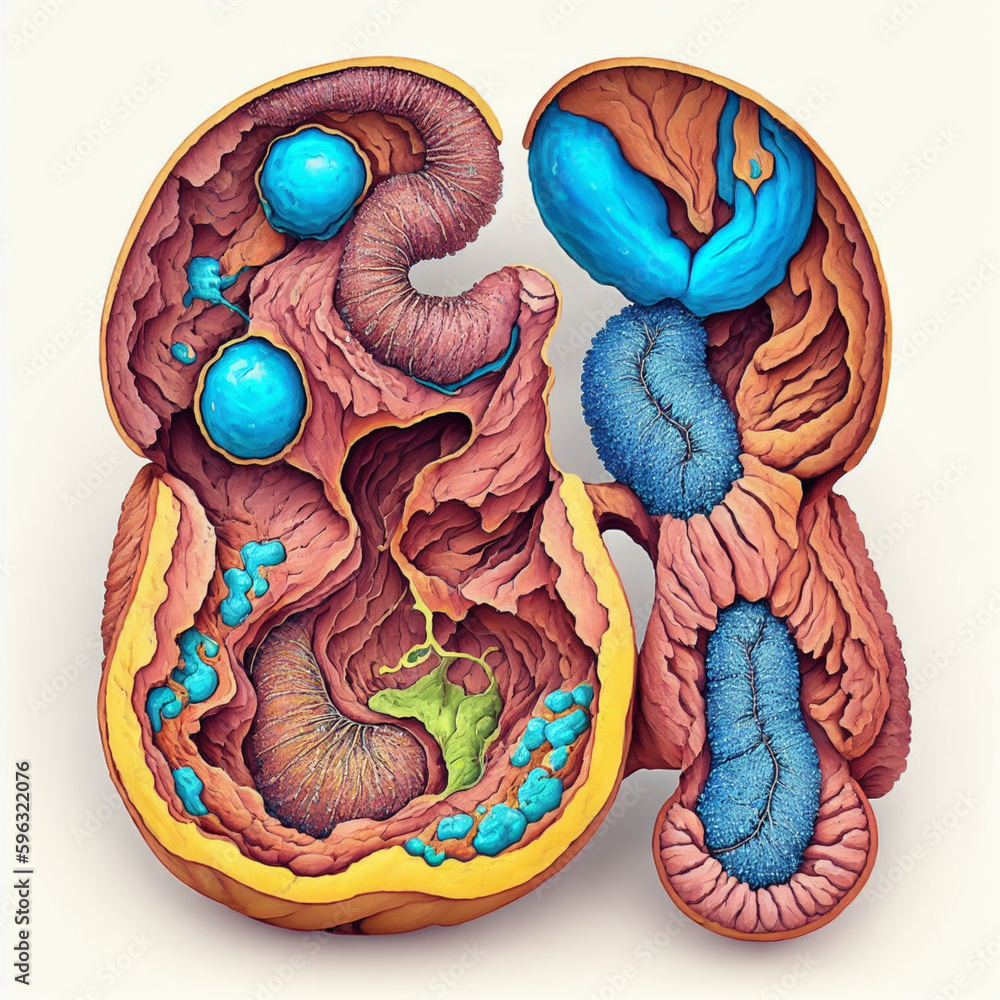 Detailed and Realistic Cartoon Pancreas with Cells, Ducts, and Islets ...