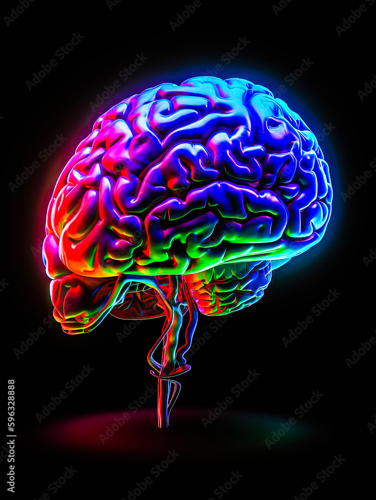 Brain abstract digital human brain. Neural network digital Electrical ...