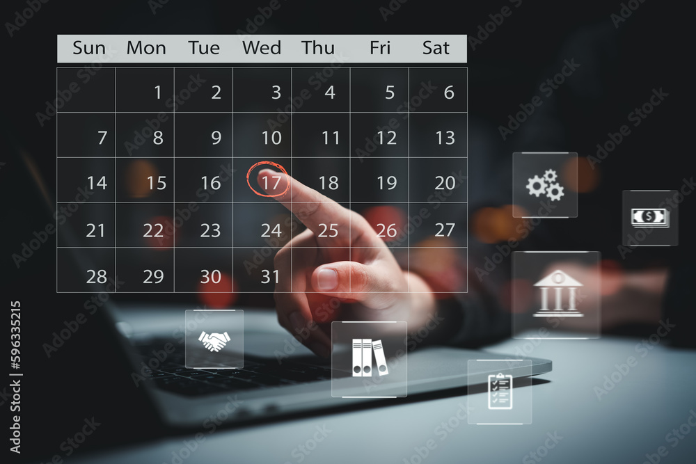 Calender Planner Organization Management Remind Concept,Person using ...