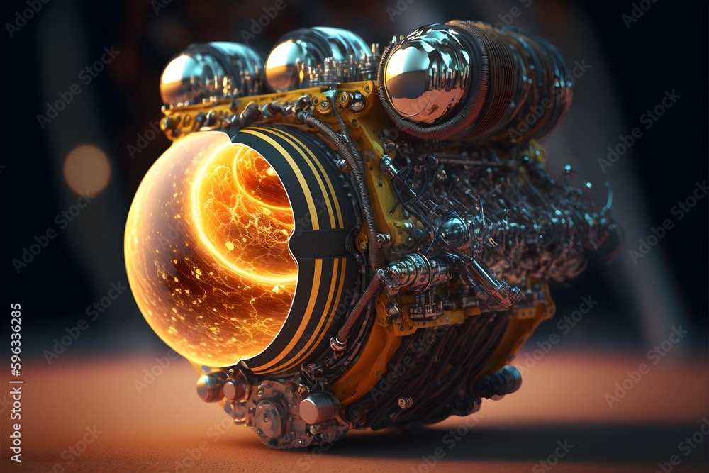Ilustração do Stock: Small planet Venus inside an engine high detailed ...