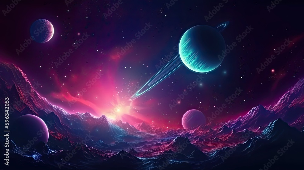 Space wallpaper banner background. Stunning view of a cosmic galaxy ...