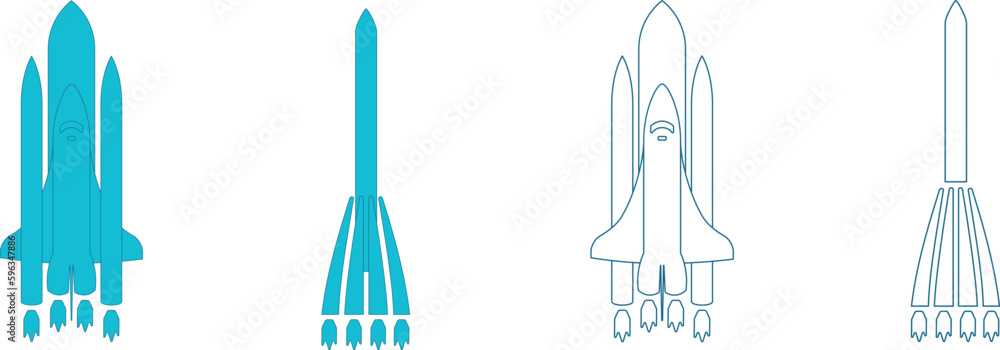 rockets, vector rockets, air transport, space rockets, space industry ...