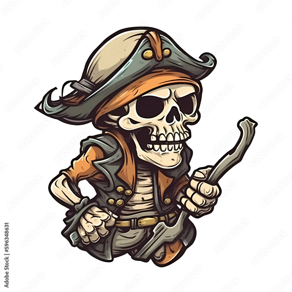 Cartoon pirate skeleton , skull illustration transparent background ...