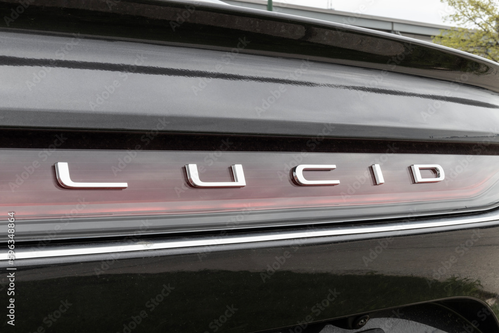 Lucid Air Touring sedan display at the Service Center. Lucid Motors is ...