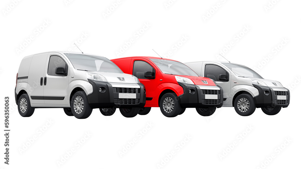 Paris, France. April 25, 2023. Peugeot Bipper. Three cars on a ...