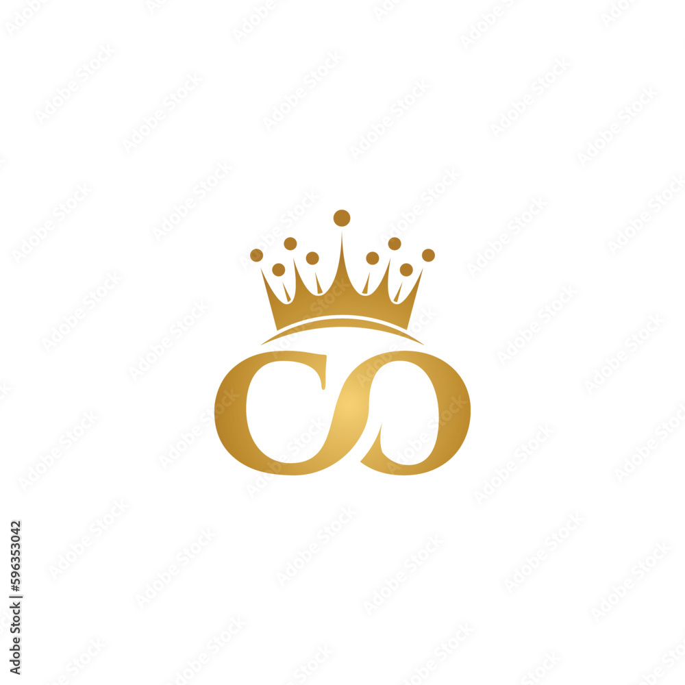 CO logo monogram emblem style with crown shape design template Stock ...
