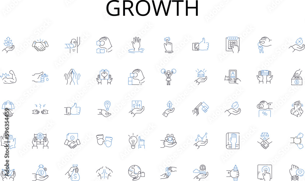 Growth line icons collection. Analytics, Dashboards, Metrics, Insights ...