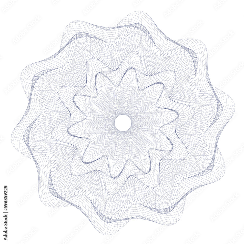 Watermark. Guilloche rosette element. Digital watermark for Security ...