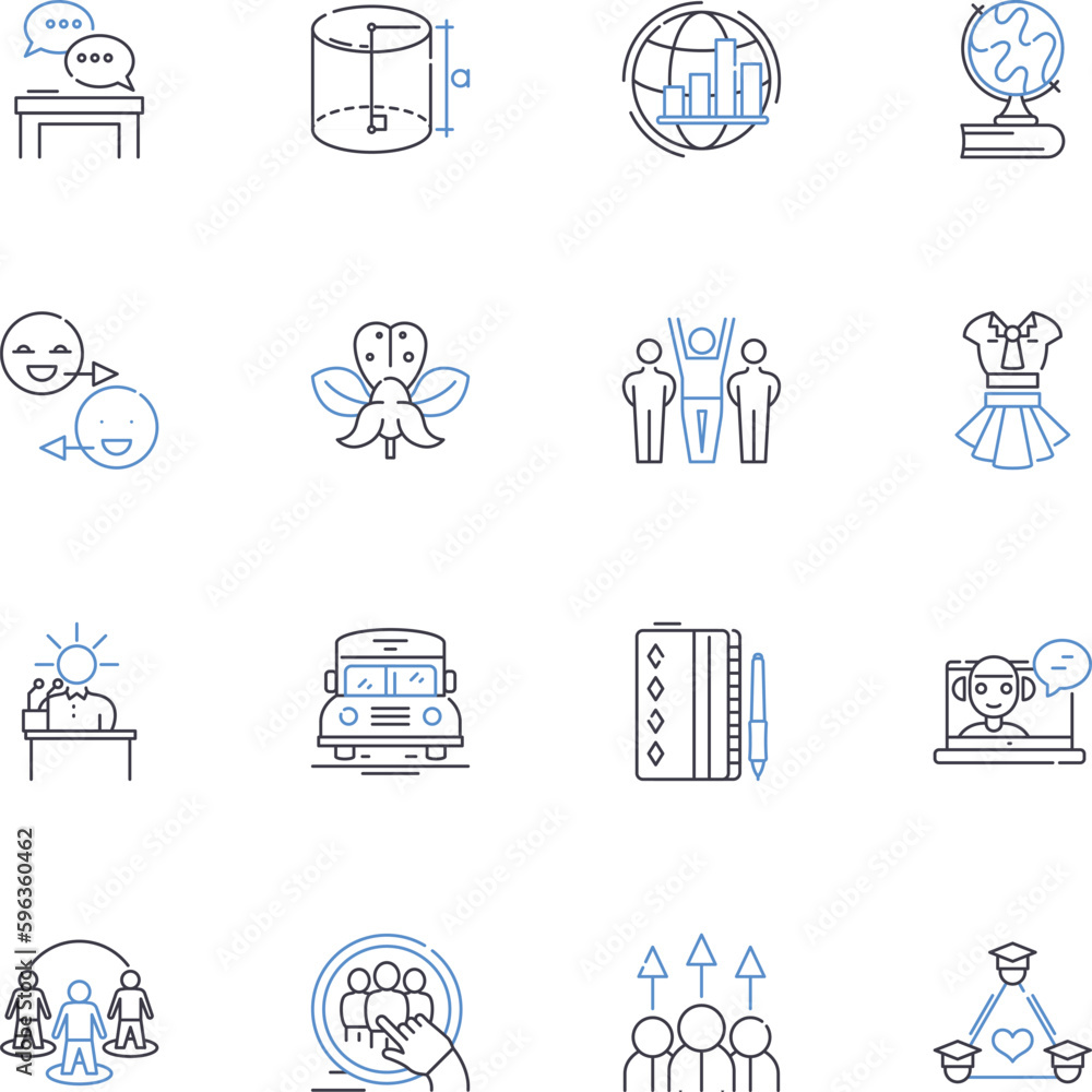 Classroom line icons collection. Learning, Education, Teacher, Student ...
