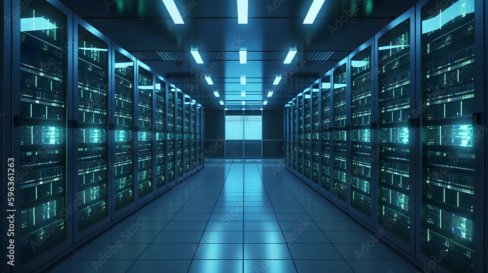 Photo & Art Print server rack in a data center, Borin