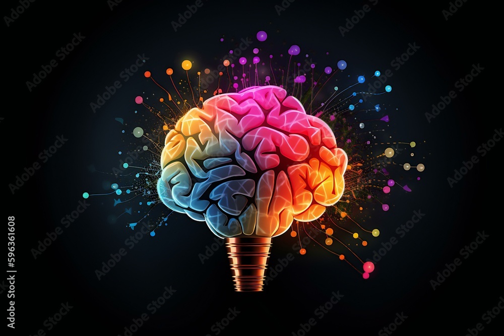 Human brain. Brains activity. Impulses of neurons, Thinking, Knowledge ...