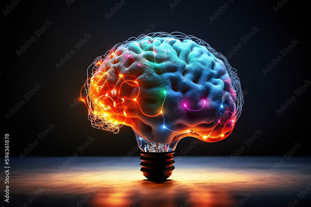 Human brain. Brains activity. Impulses of neurons, Thinking, Knowledge ...