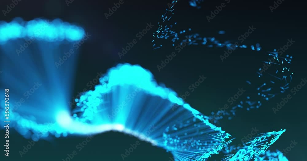 Propagation and movement particles of blue optical fibers, fiber optic ...