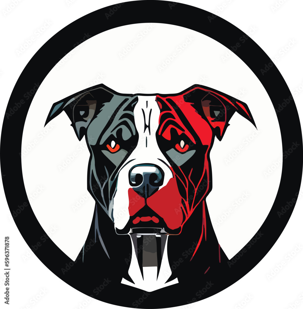 Pitbull breed dog vector logo Stock Vector | Adobe Stock