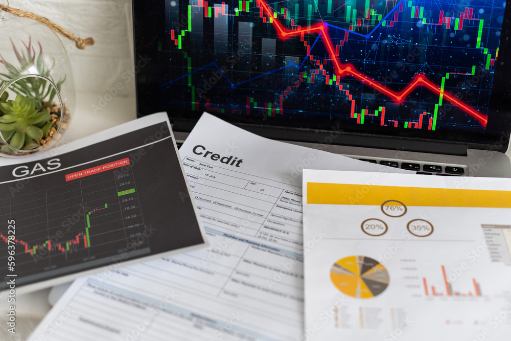 Global economic recession, stock market crash and inflation concept ...