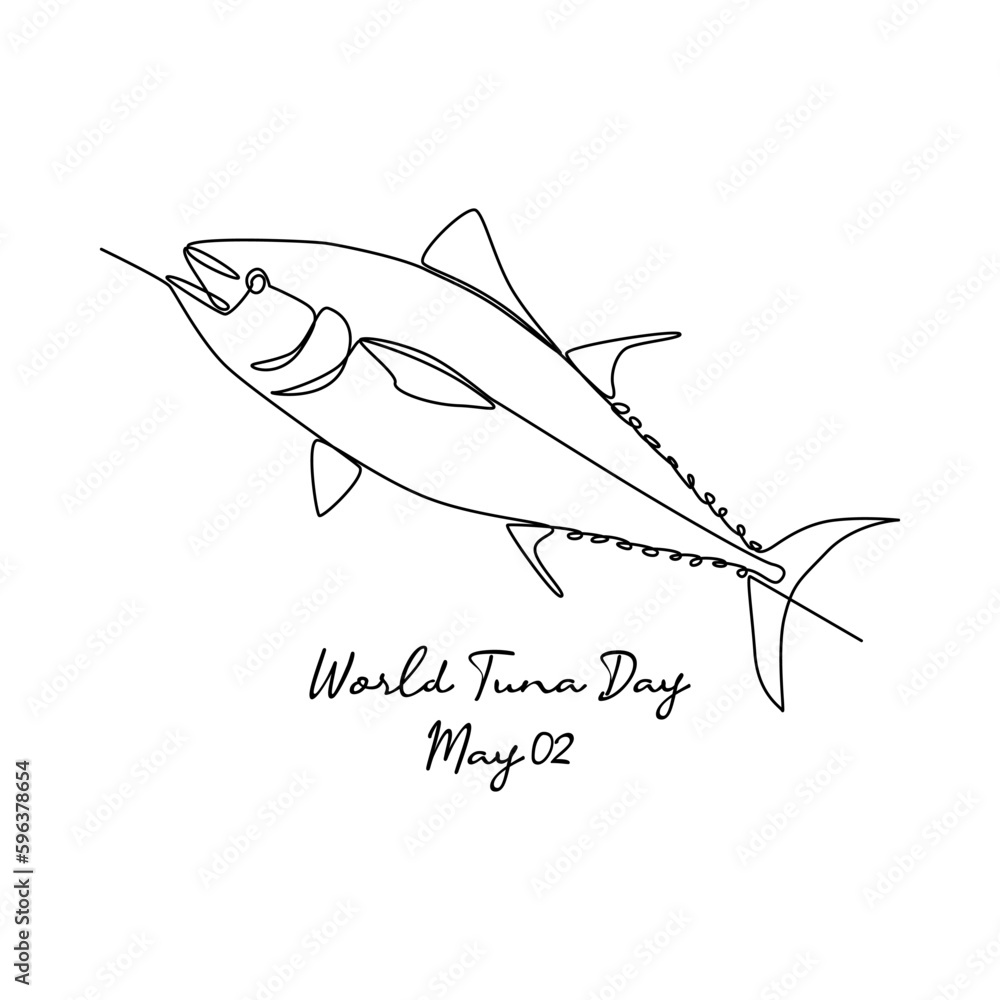 line art of world tuna day good for world tuna day celebrate. line art ...