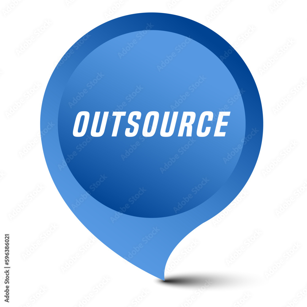 Colorful vector flat design banner outsource. This sign is well adapted ...