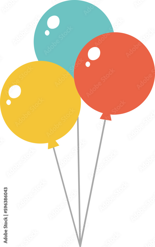 Balloon in cartoon style. Bunch of balloons for birthday and party ...