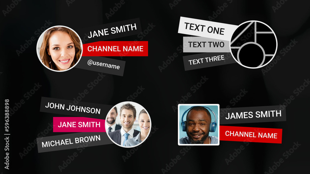 Multiple Lines Lower Third with Profile Picture Stock Template | Adobe ...