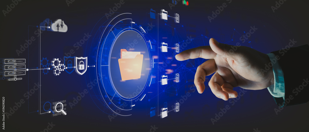 businessman using Document Management System ( DMS ) business process ...