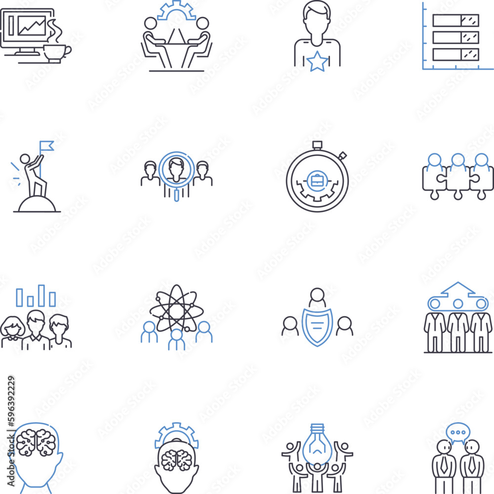 Program managers line icons collection. Leadership, Coordination ...