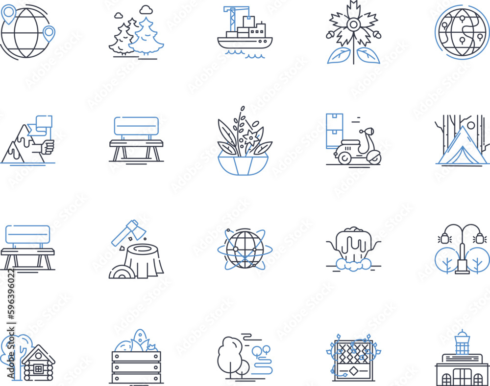 Sports and fitness line icons collection. Athlete, Cardio, Endurance ...