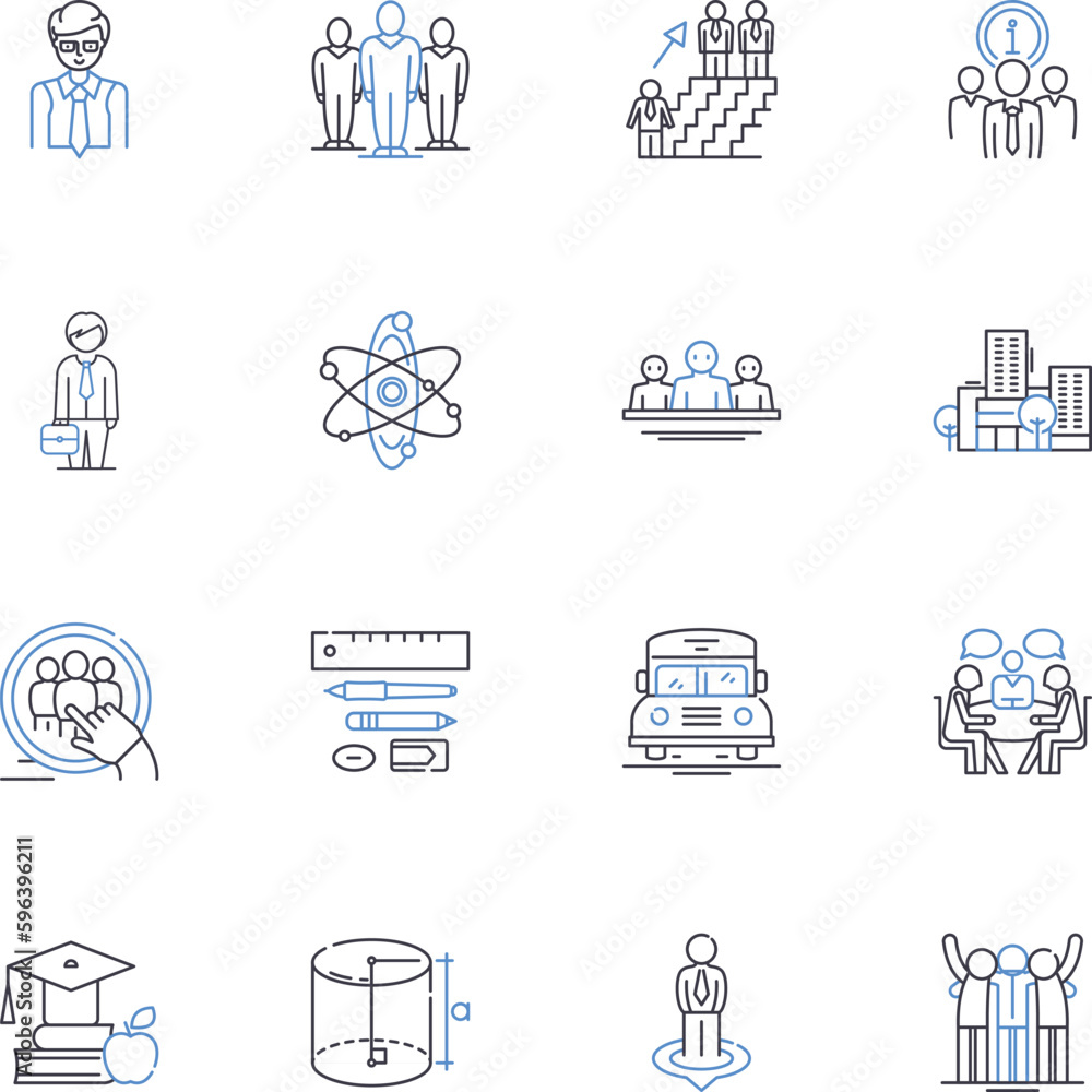 Planning and Strategy line icons collection. Vision, Objectives ...