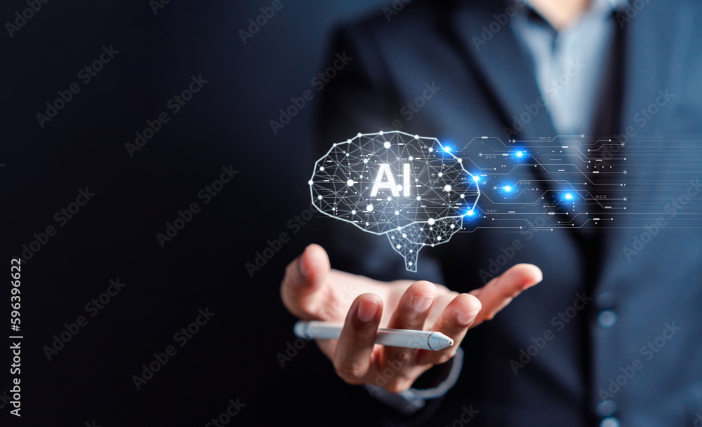 Ai Technology System. Businessman using chat bot intelligence Ai. Chat ...