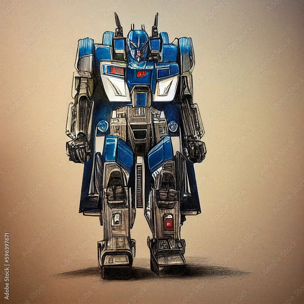 Design sketch of transformer like futuristic robots Stock Illustration ...