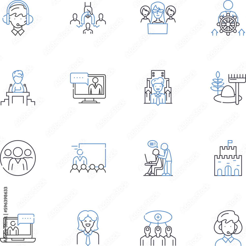 Strategic planning line icons collection. Forecasting, Vision, Analysis ...