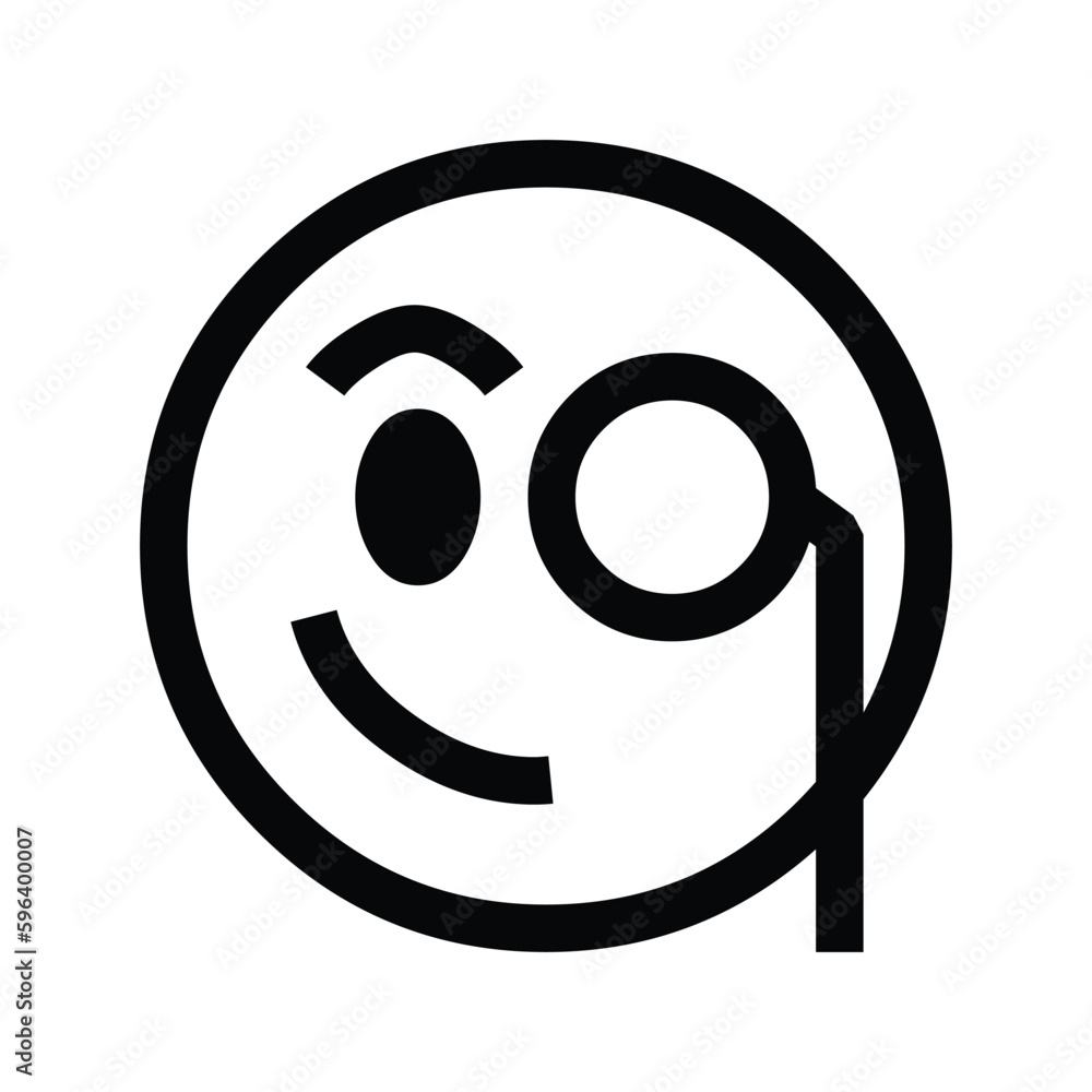 Vecteur Stock Face with Monocle Vector Emoji Icon. Isolated yellow face ...