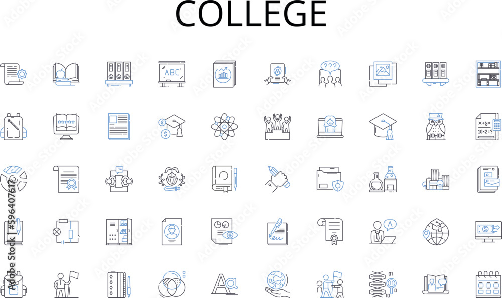 College line icons collection. Identification, Authentication ...