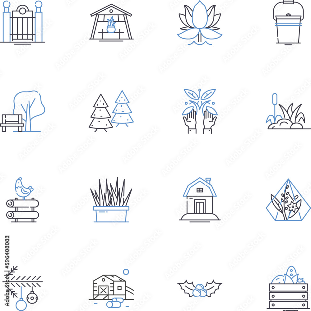 Irrigation line icons collection. Sprinklers, Drought, Rain, Irrigation ... Irrigation line icons collection. Sprinklers, Drought, Rain, Irrigation ...