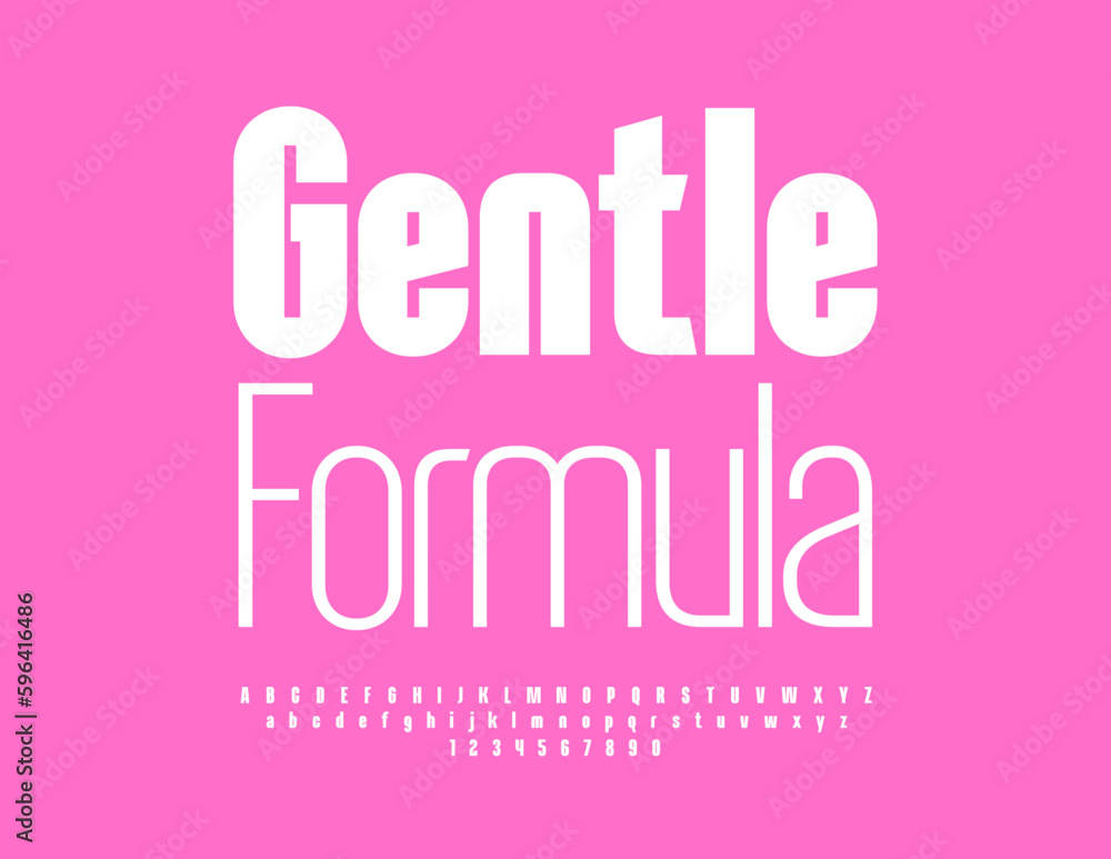 Vector advertising emblem Gentle Formula. Clean White Font. Modern ...